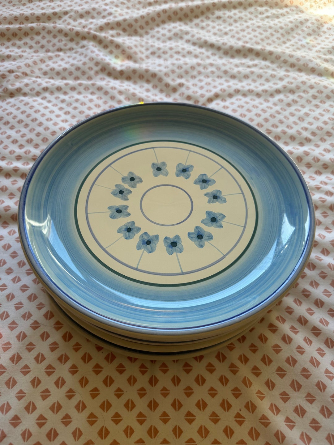 Vintage 5 Piece Set of Hand-painted Caleca Made in Italy Dinner Plates ...