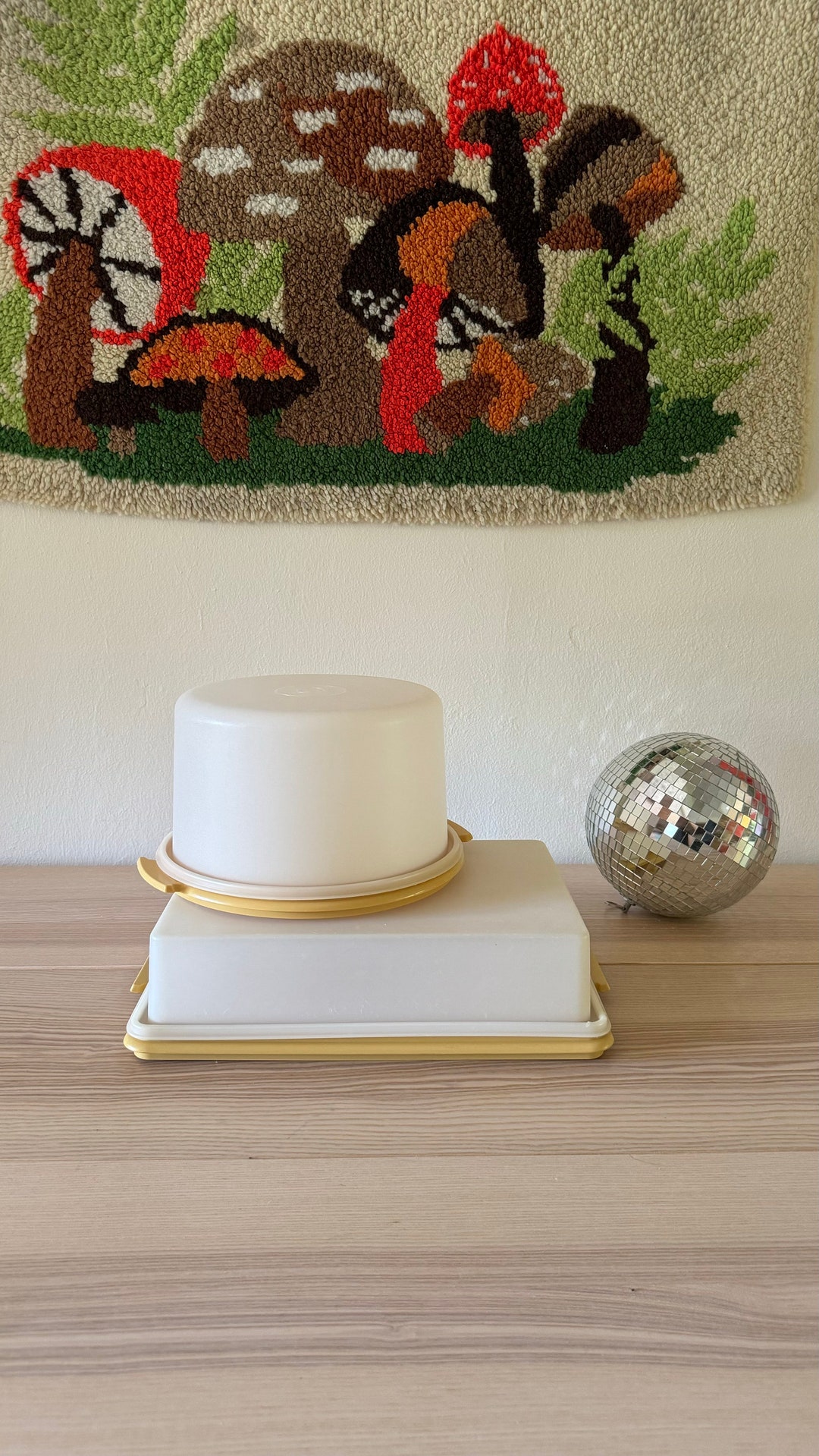 Tupperware Cake and Cupcake Carrier Set in Harvest Gold Vintage 1970s ...