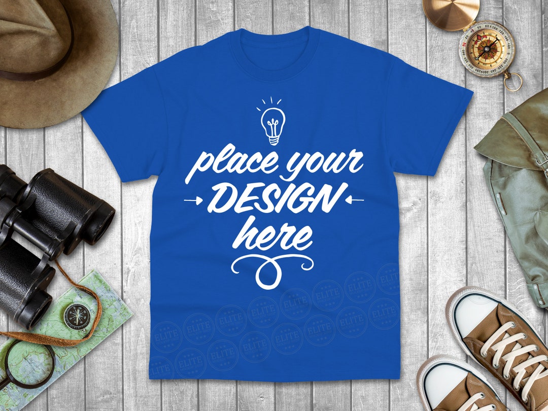 Gildan 5000 Neon Blue T-shirt Mockup, Flat Lay (digital Download) - Etsy