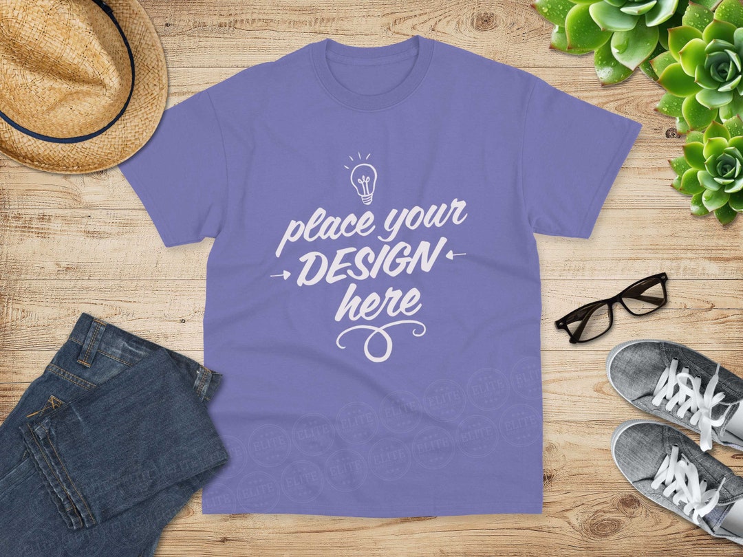 Violet Gildan 5000 T-shirt Mockup (digital Download) - Etsy