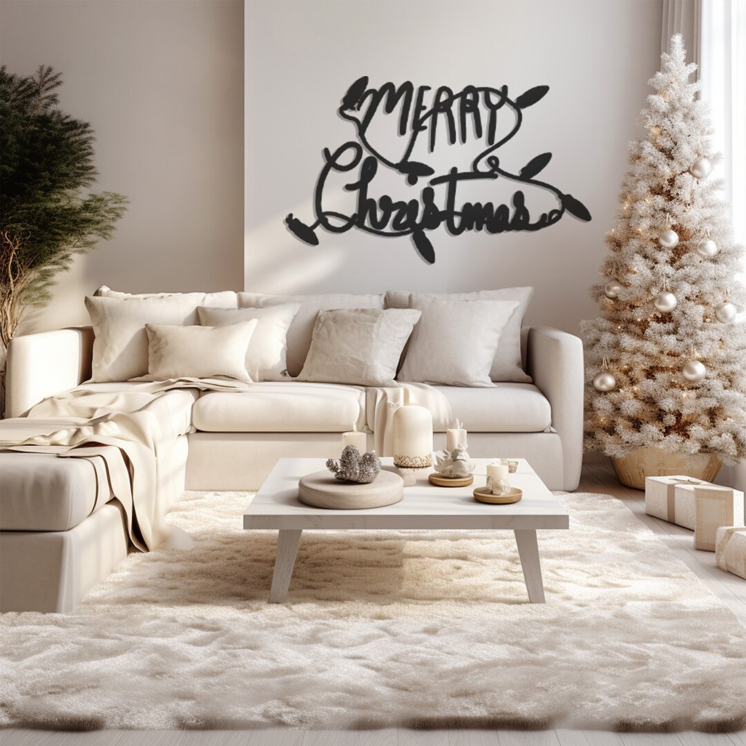 Merry Christmas Printed Metal Wall Art,festive Holiday Themed Decor ...