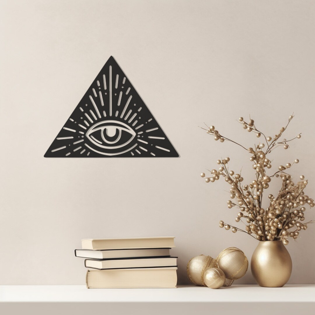 Illuminati Design, Metal Wall Art With Evil Eye Motif, Symbolic and ...