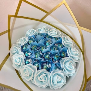 Glitter Rose Chocolate Bouquet Flowers Ferrero Rocher Lindt Birthday ...