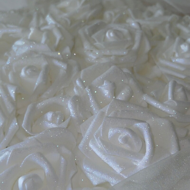 White Rose Glitter Bouquet - Etsy UK