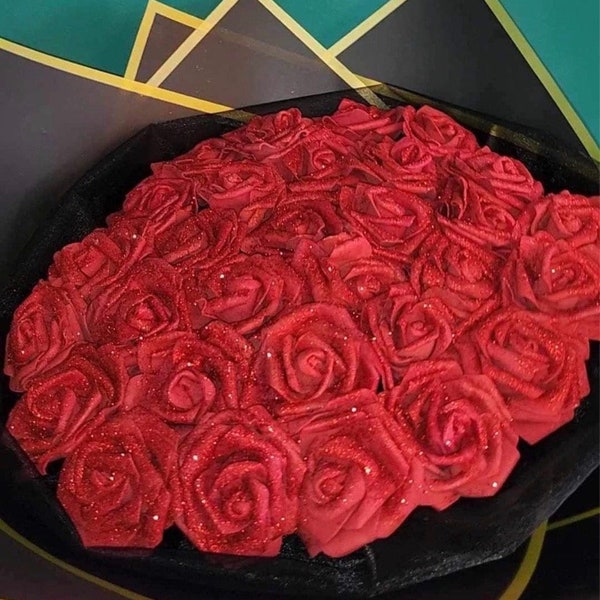 Glitter Roses Bouquet - Etsy UK