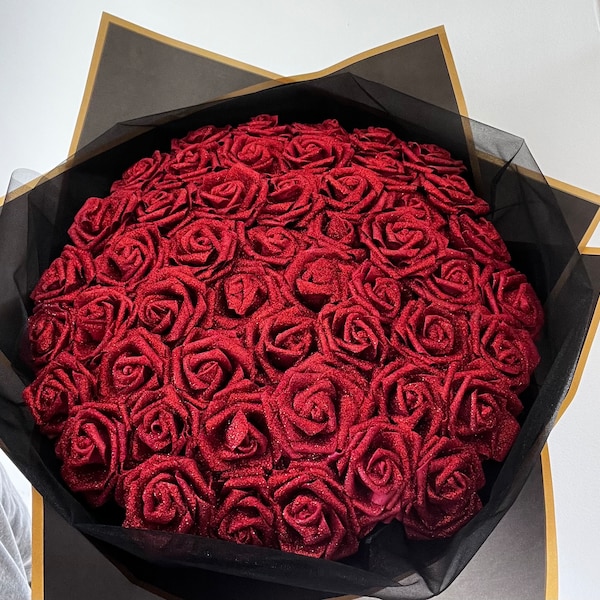 Glitter Roses Bouquet - Etsy