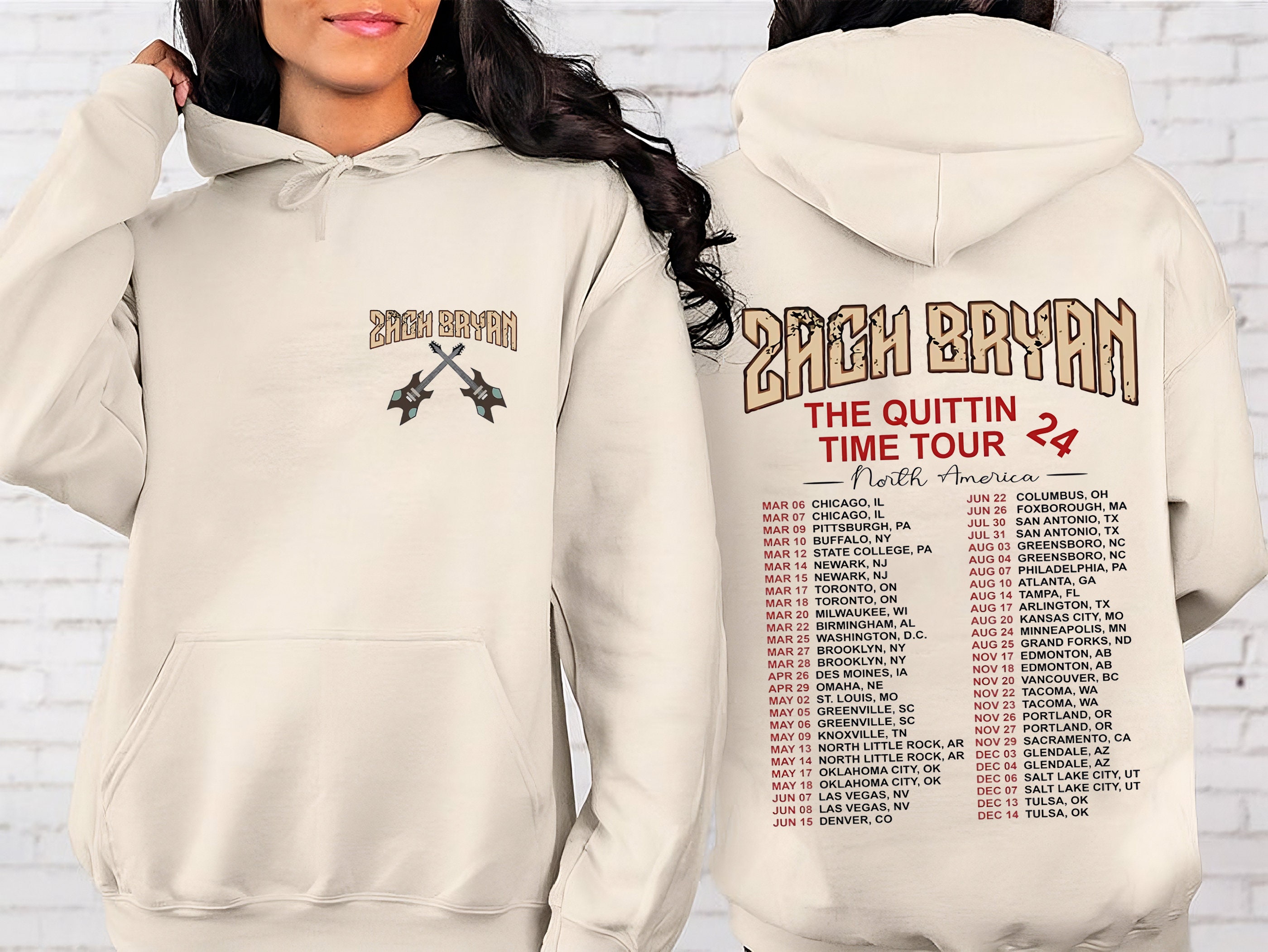 Zach Bryan The Quittin Time Tour 2024 Hoodie sold by Raiment Underwater ...