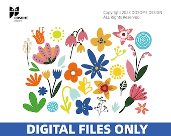 Flowers Clipart Set, Colorful Floral, Sublimation,flowers PNG, Flowers ...
