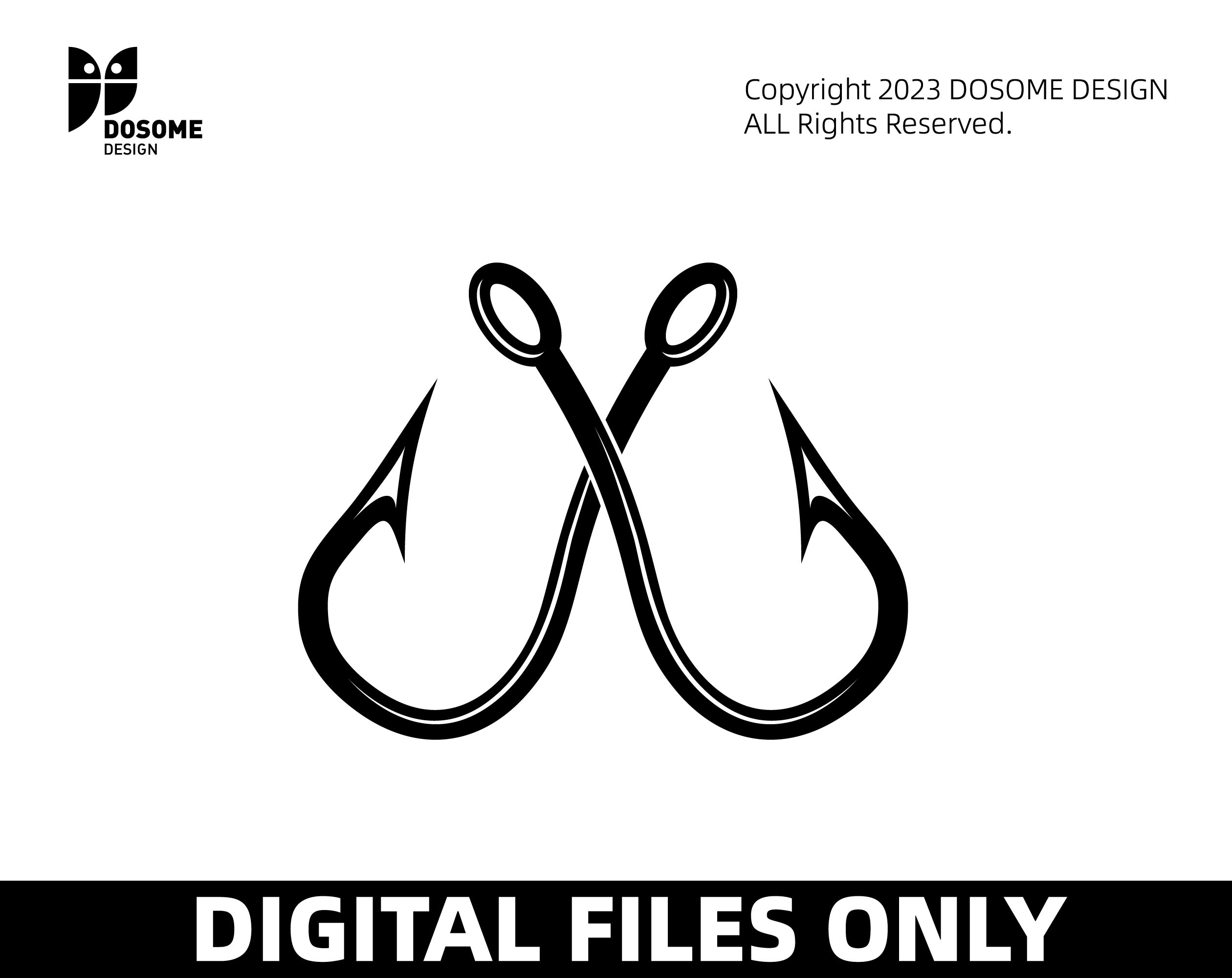Crossed Fishing Hooks - Instant Digital Download - Svg, Png, Dxf, and ...