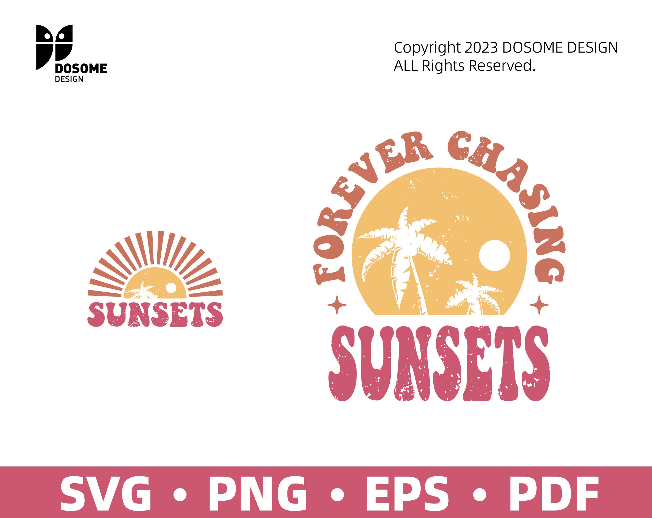 Forever Chasing Sunsets SVG PNG Retro Summer Svg Retro Beach Svg ...