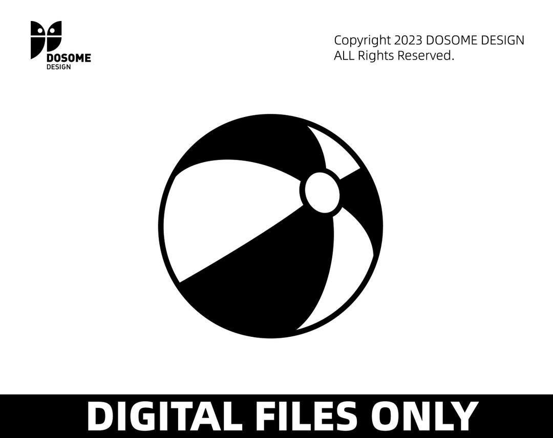 Beach Ball Silhouette SVG Files | Beach Ball Cut Files | Summer Beach ...