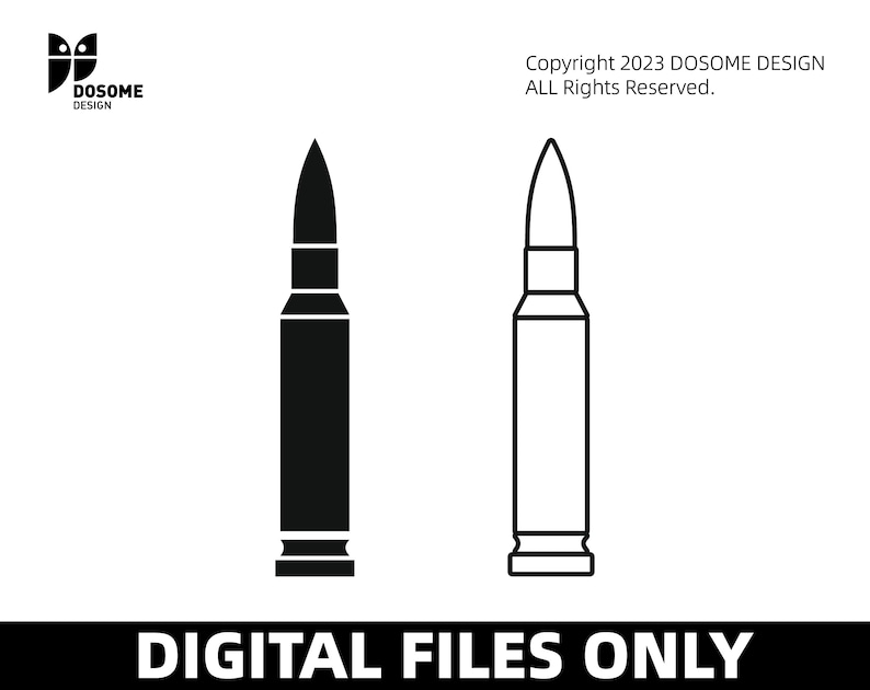 Rifle Bullet SVG Files | Gun Bullets Cut Files | Hunting SVG Vector ...