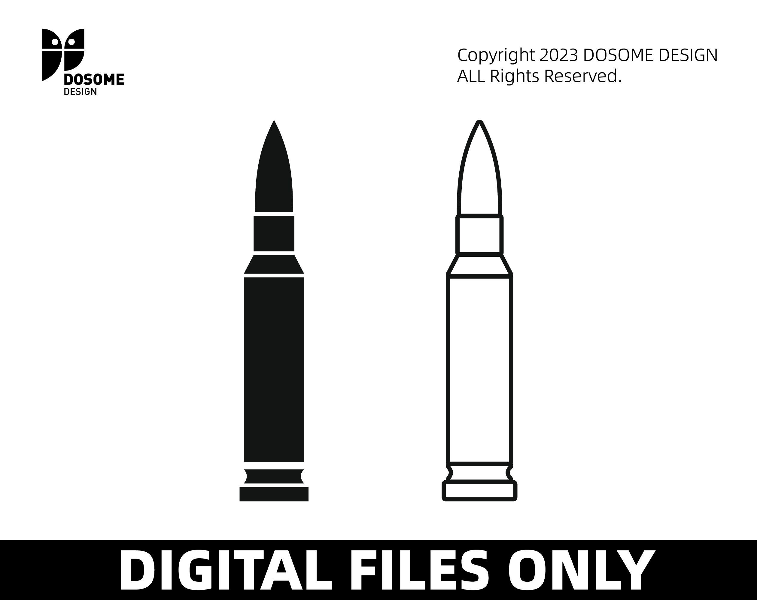 Rifle Bullet SVG Files Gun Bullets Cut Files Hunting SVG Vector Files ...