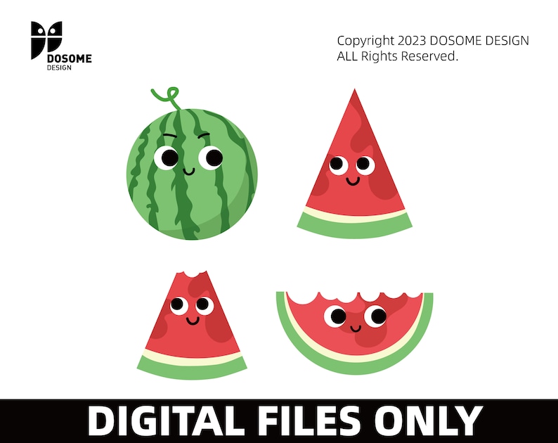Watermelon SVG Files | Kawaii Fruit SVG Cut Files | Watermelon Slice ...