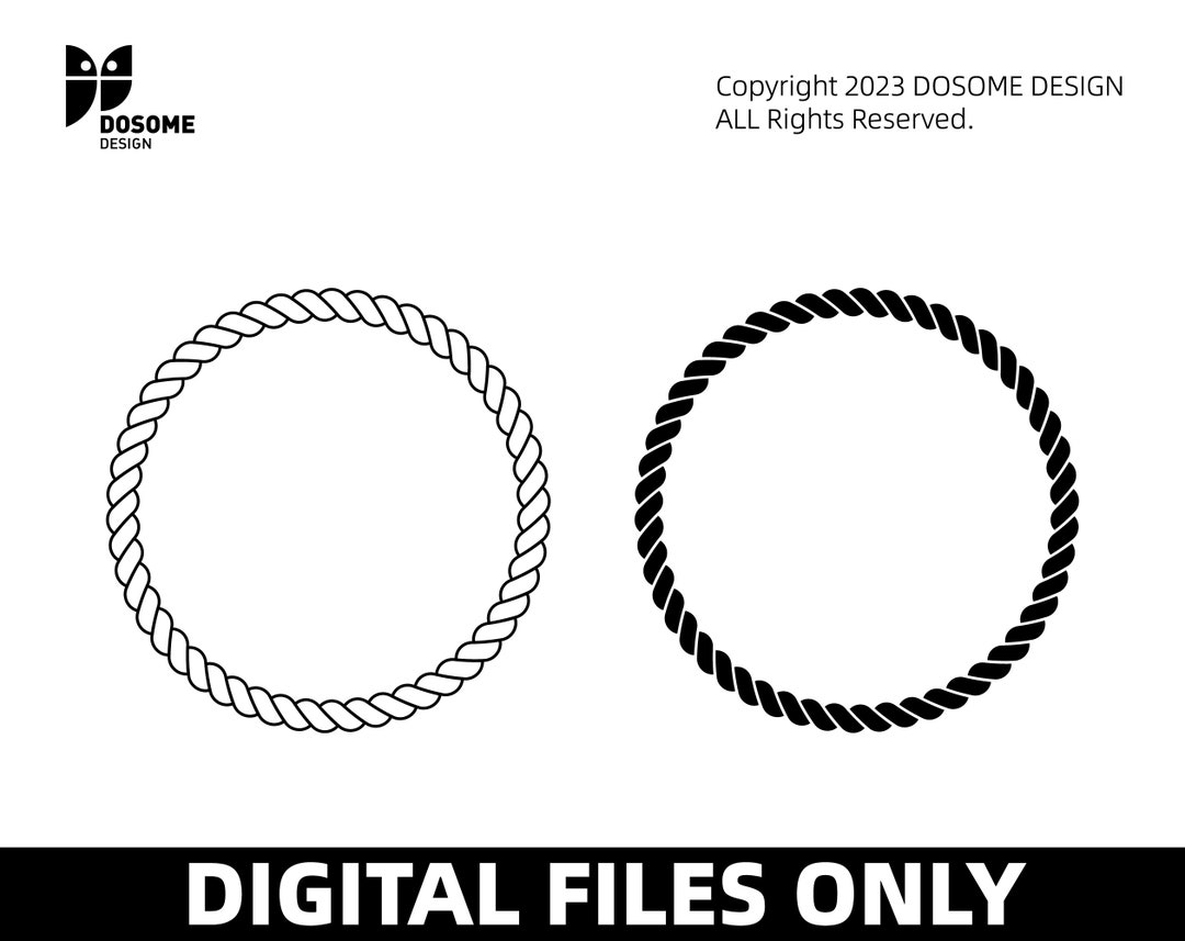 Rope Circle Frame Border SVG Files | Rope Circle Monogram Cut Files ...