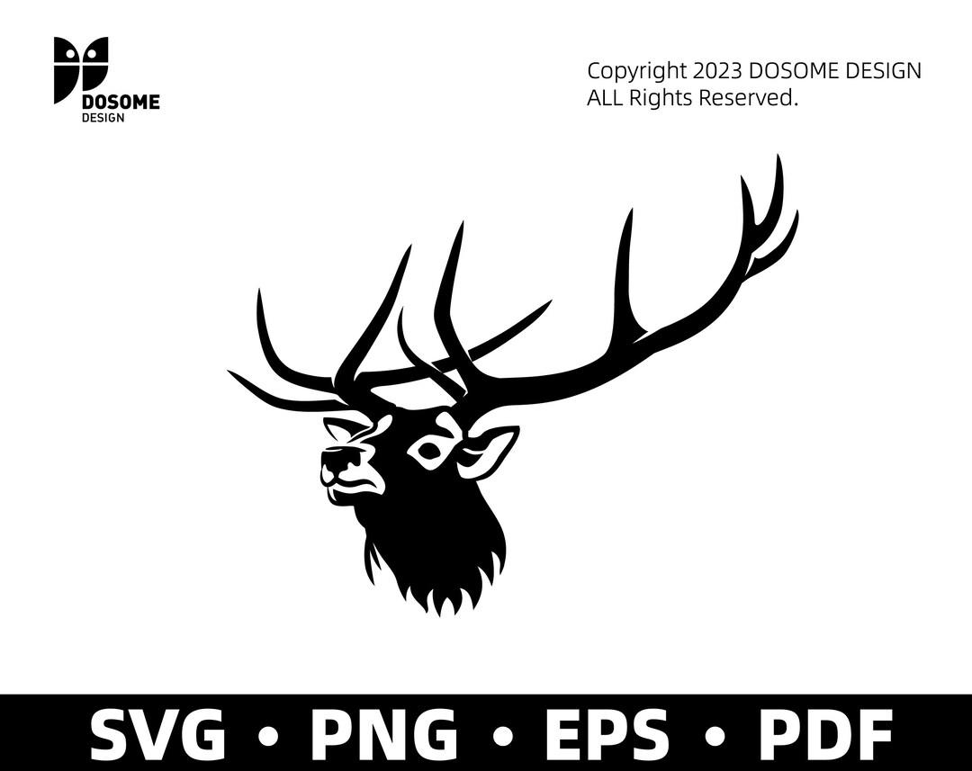 Buck Rack Deer Head SVG, Digital Download, Cut File, Png, Eps, Pdf - Etsy