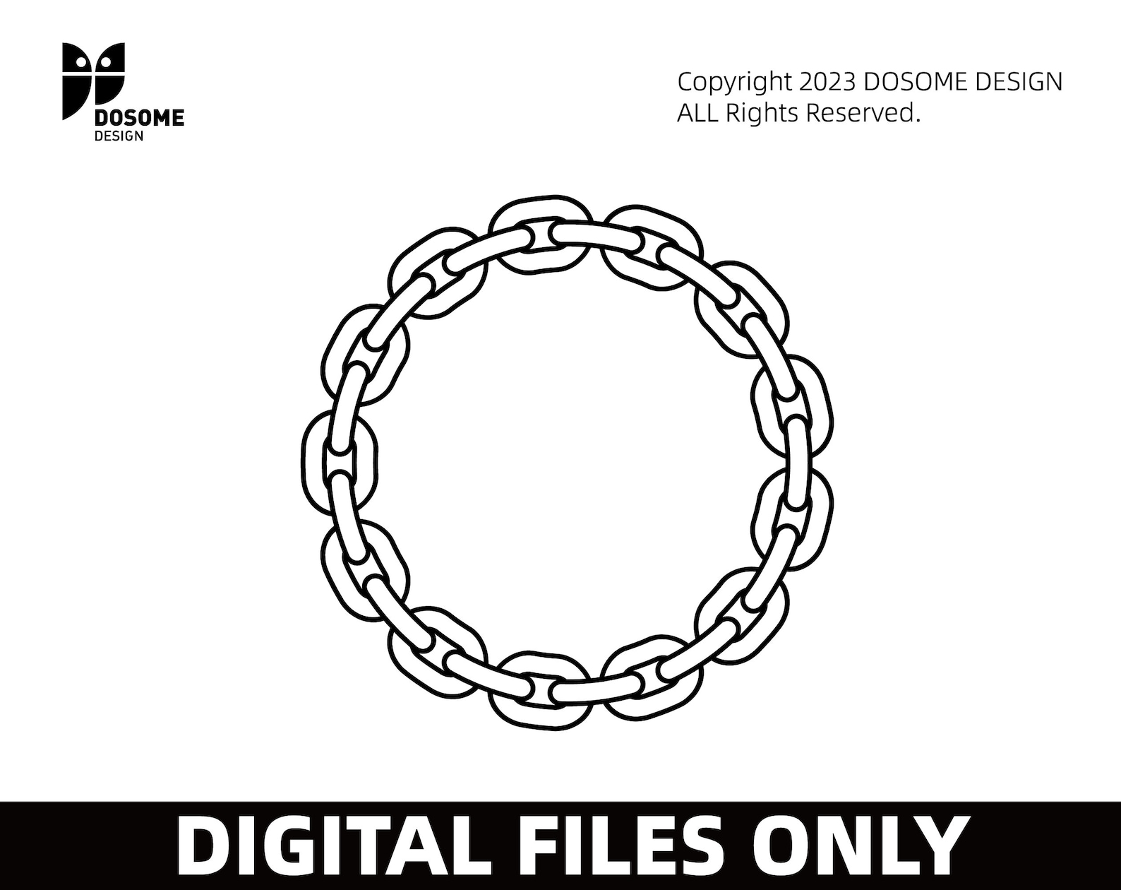 Chain Circle SVG Files | Chain Outline Cut Files | Chain Silhouette SVG ...