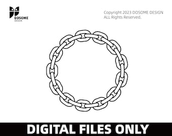 Chain SVG Files | Chain Outline Cut Files | Chain Silhouette SVG Vector ...