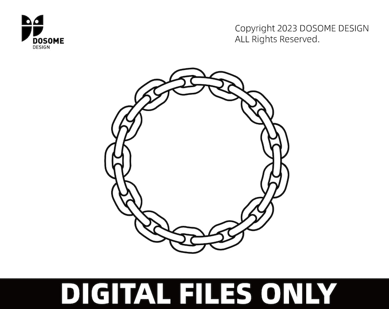 Chain Circle SVG Files | Chain Outline Cut Files | Chain Silhouette SVG ...