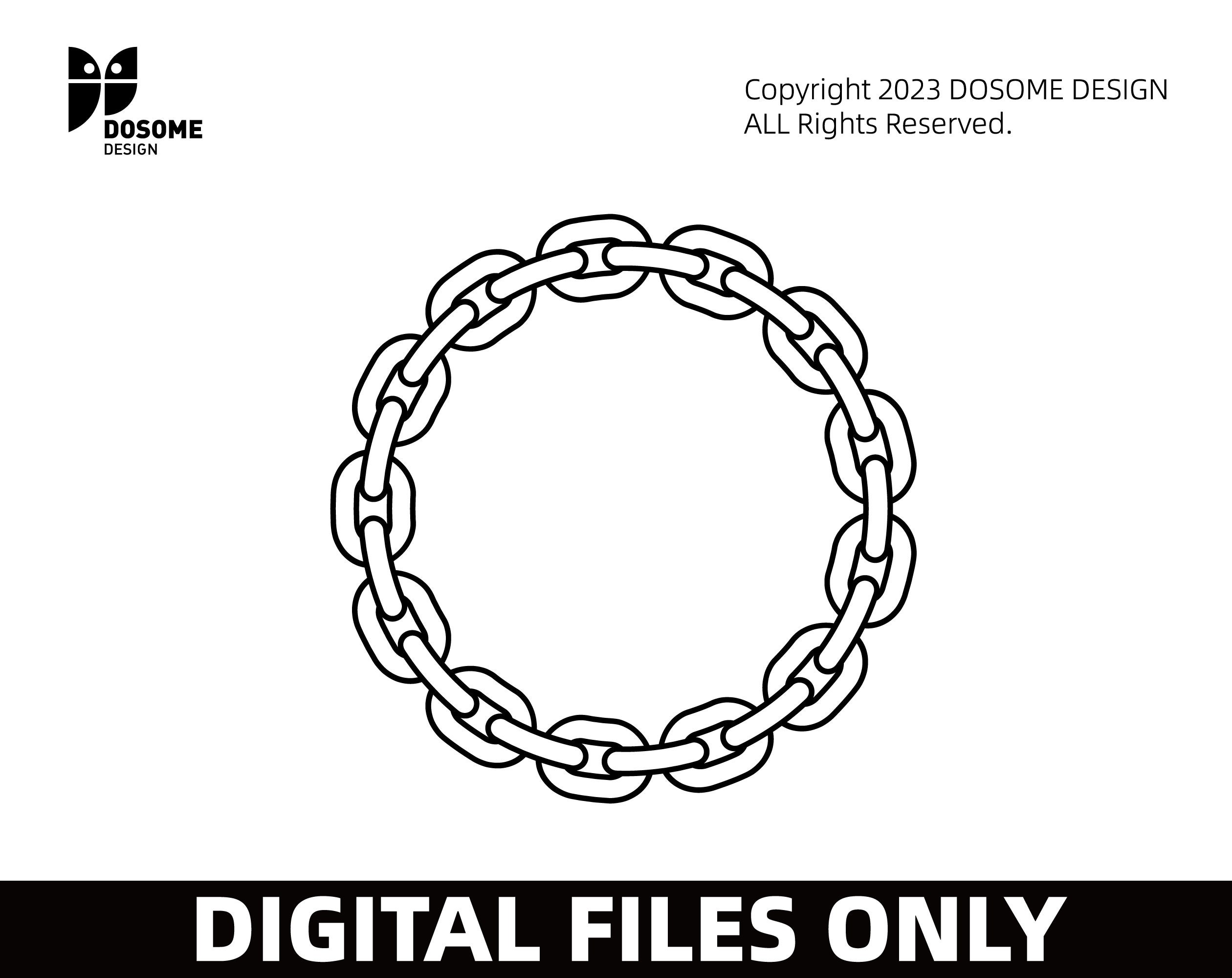 Chain Circle SVG Files | Chain Outline Cut Files | Chain Silhouette SVG ...