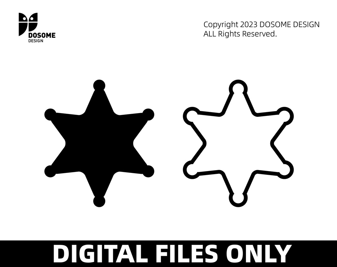 Sheriff Star SVG Files | Sheriff Badge Cut Files | Sheriff Star Vector ...