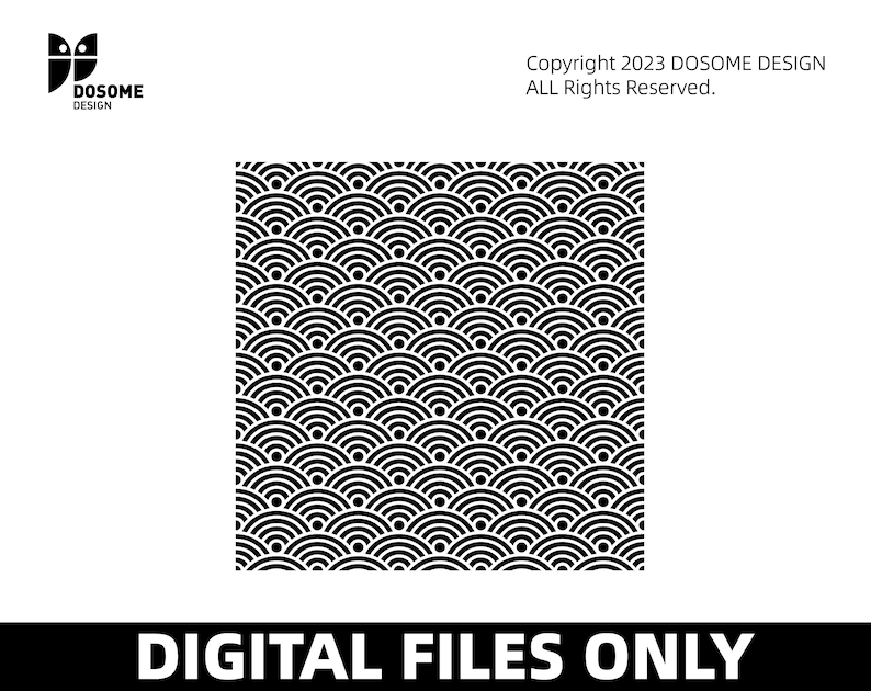 Japanese Wave Pattern SVG Files | Seamless Scallop Pattern Cut Files ...