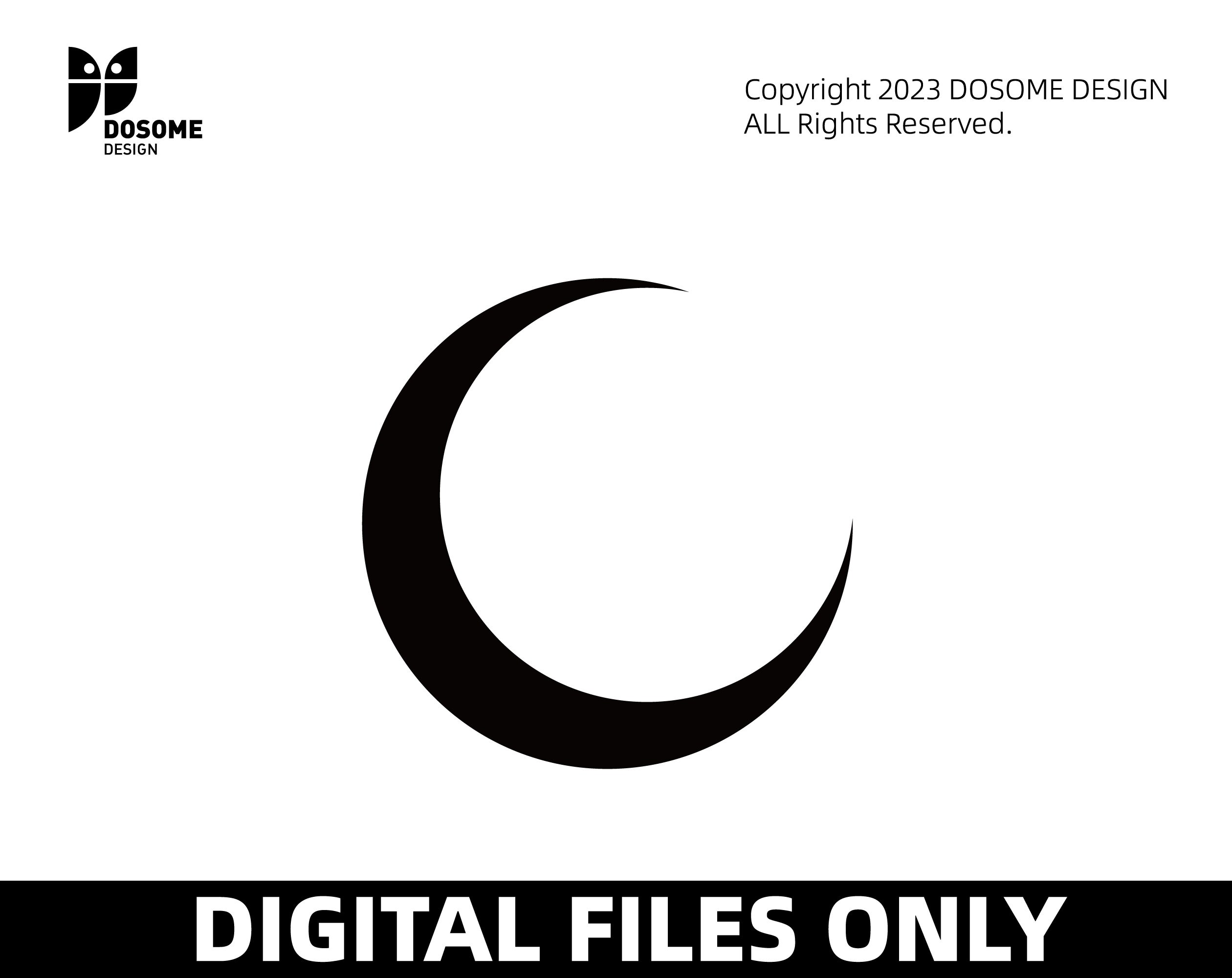 Crescent Moon SVG Files | Moon Cut Files | Moon Vector Files | Half ...