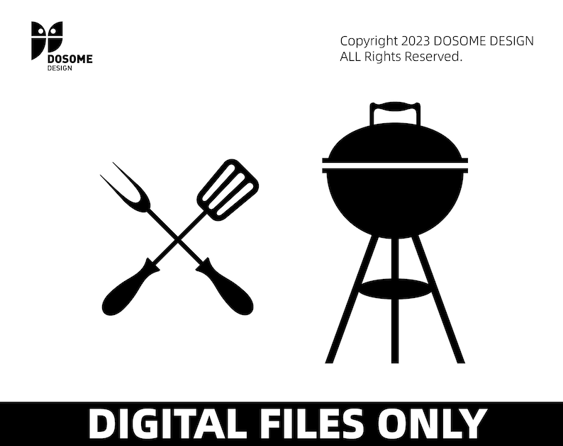 BBQ Grill Utensils SVG Files | Crossed Grill and Spatula SVG Cut Files ...
