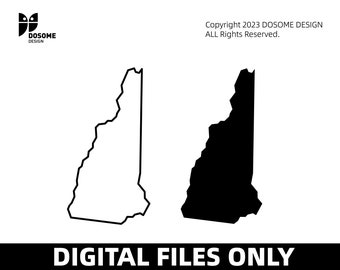 New Hampshire Outline SVG Files New Hampshire Cut Files United States ...