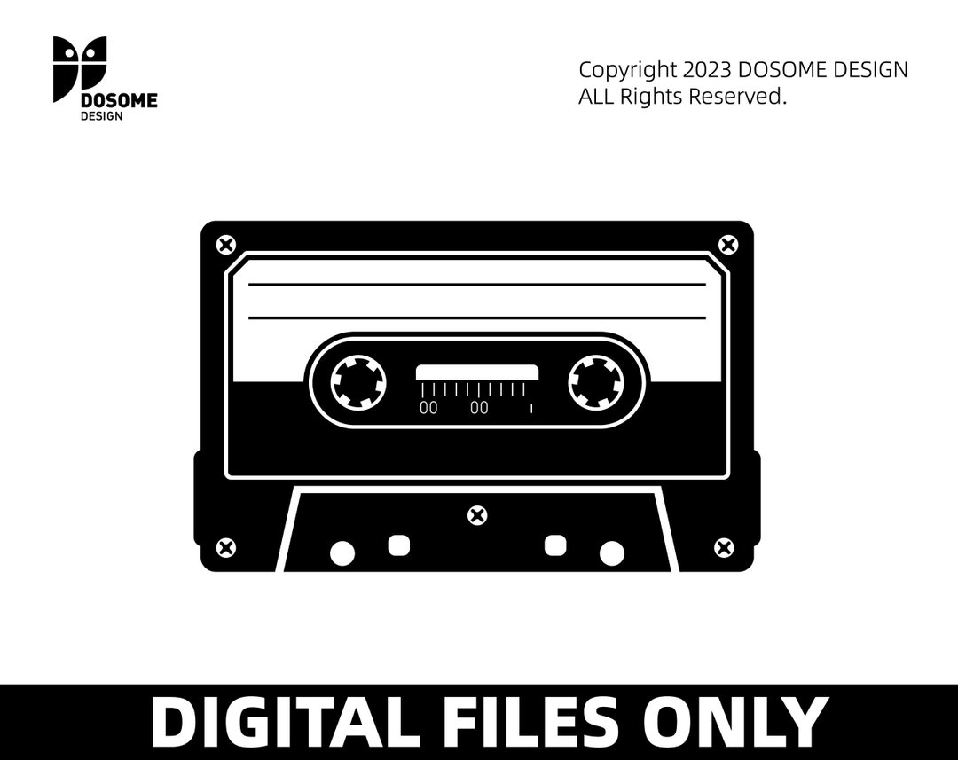 Cassette Tape SVG Files | Cassette Cut Files | Audio Cassette Vector ...