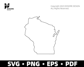 Wisconsin Outline SVG Files | Wisconsin Cut Files | United States of ...