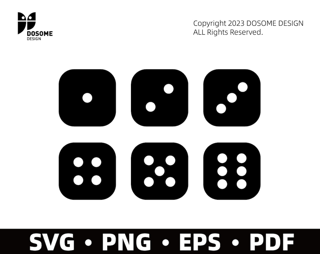 Six Sided Dice SVG Files | Dice Cut Files | Dice Vector Files | Die ...