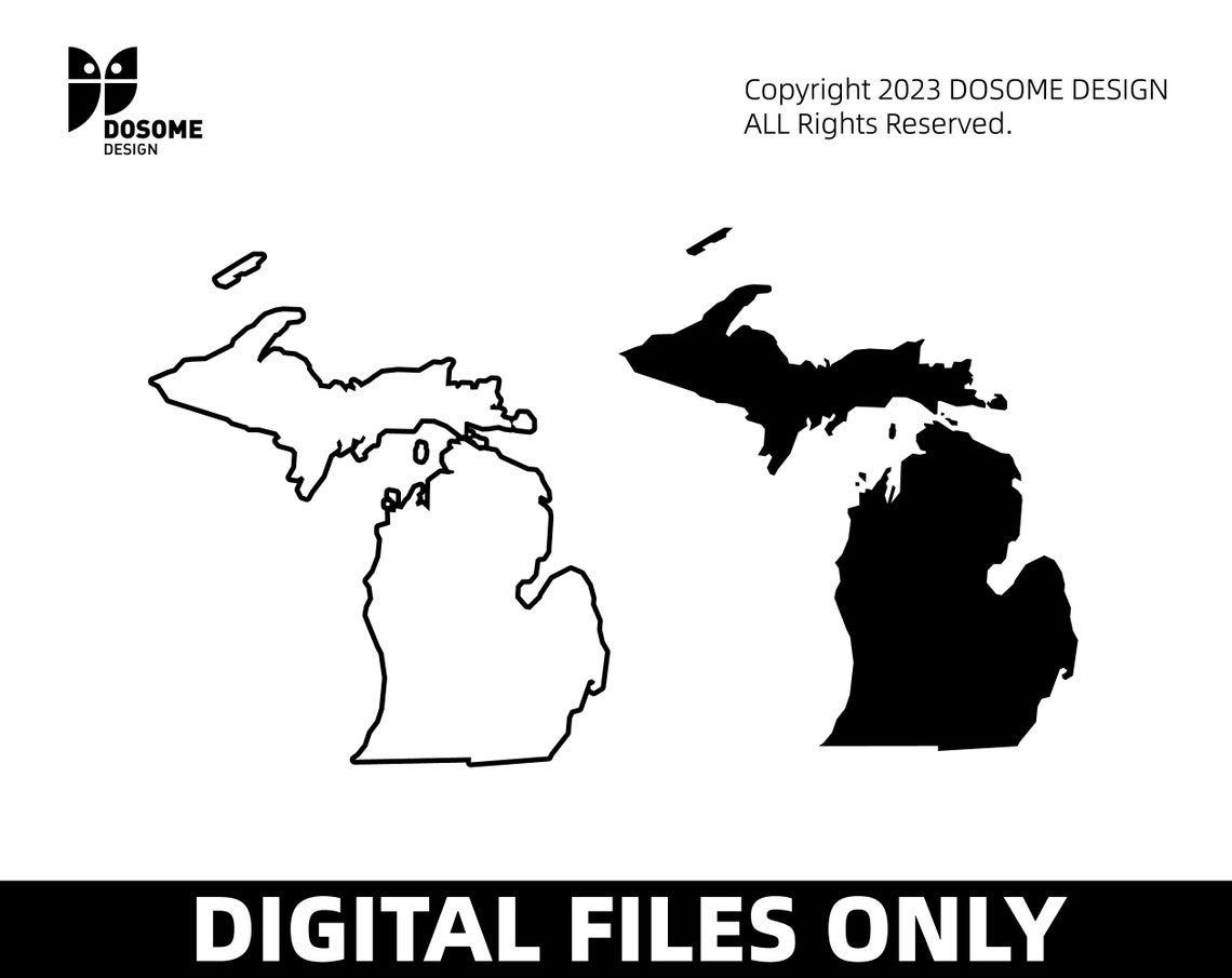 Michigan Outline SVG Files | Michigan Cut Files | United States of ...