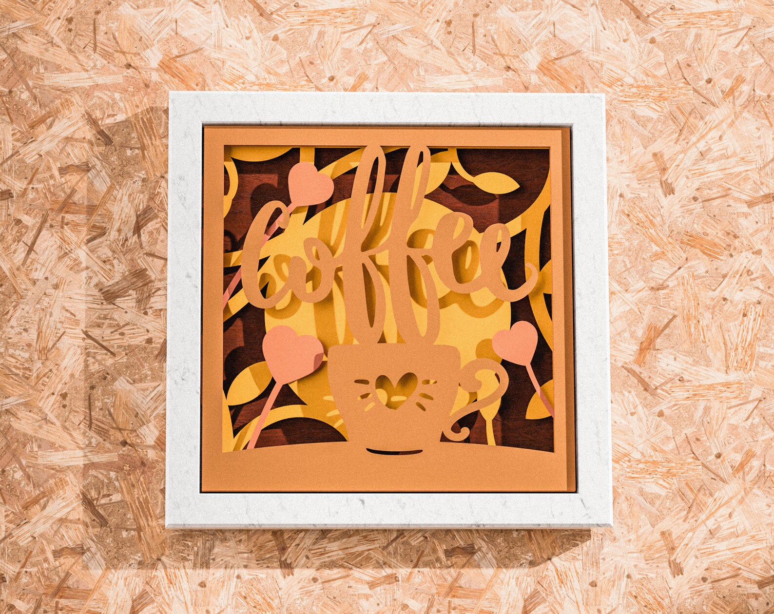 Papercut 3D Layered Coffee Shadow Box SVG, Coffee Shadowbox Design, 3D ...