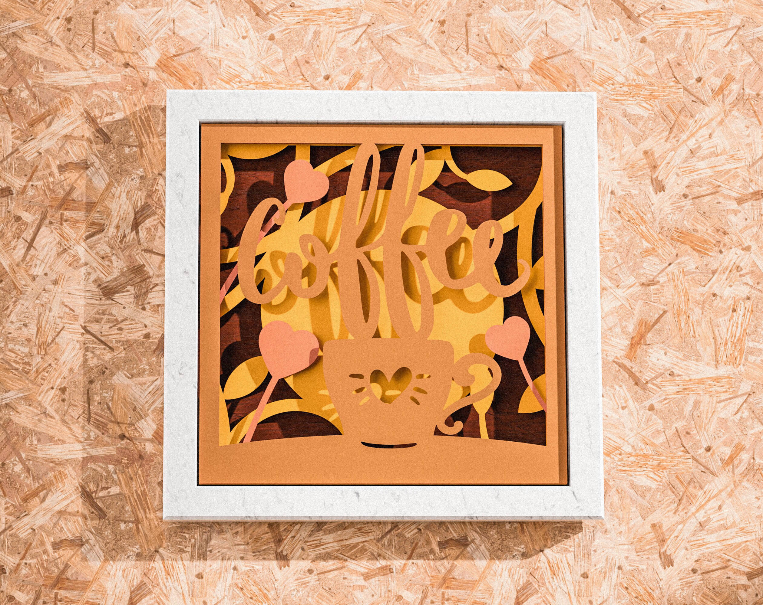 Papercut 3D Layered Coffee Shadow Box SVG, Coffee Shadowbox Design, 3D ...