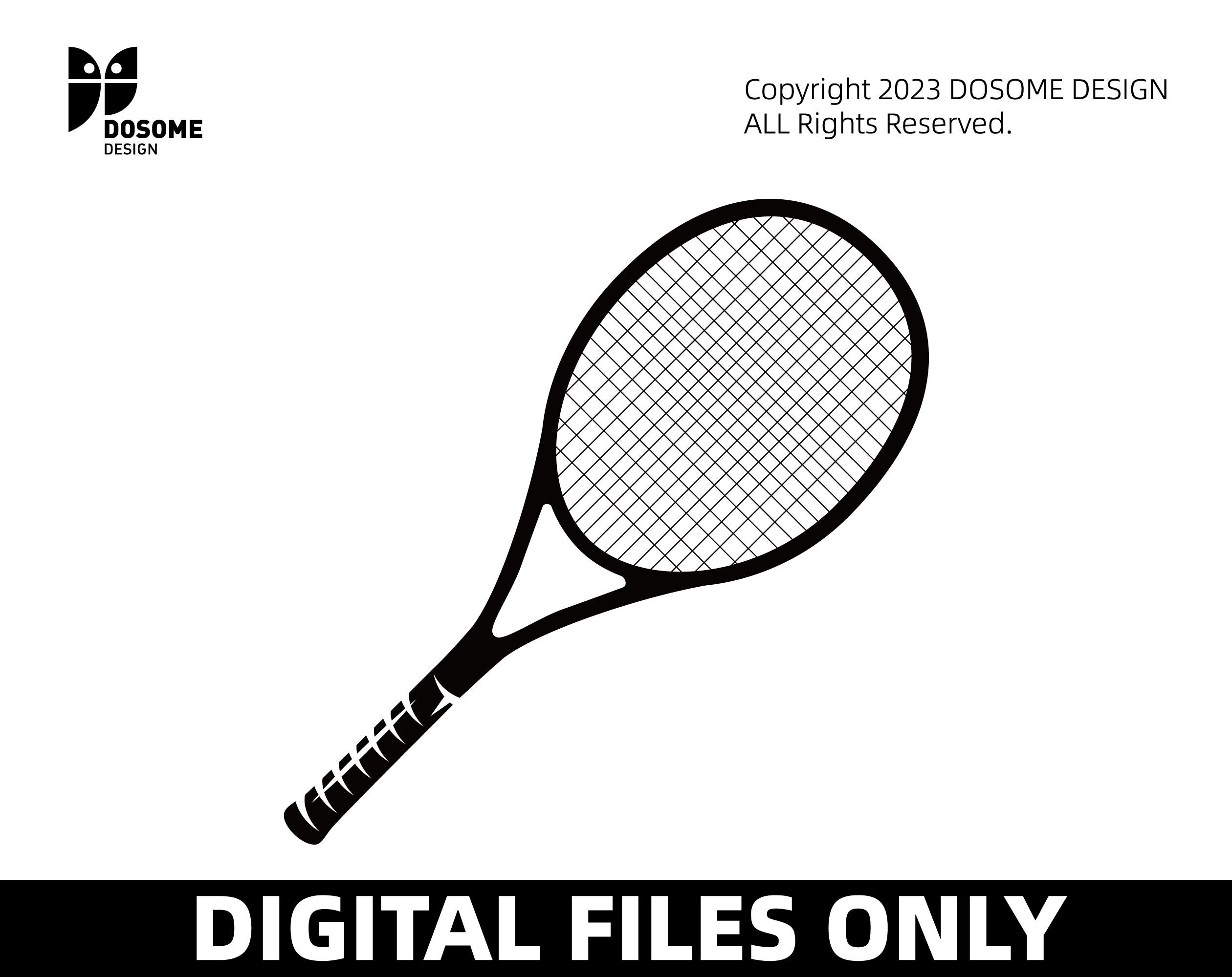 Tennis Racket SVG • Clip Art Cut File Silhouette Dxf Eps Png Pdf ...