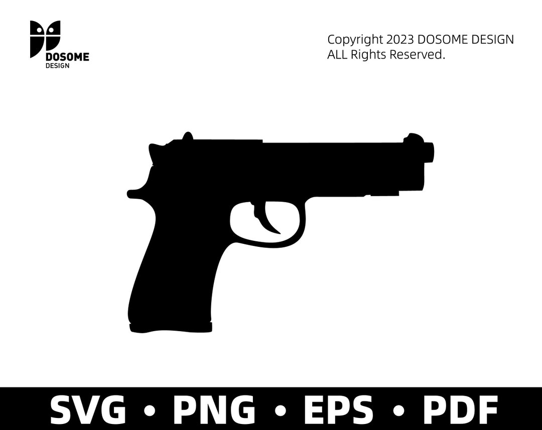 Pistol Gun SVG Files 9mm Pistol Cut Files Handgun Vector Files Pistol ...