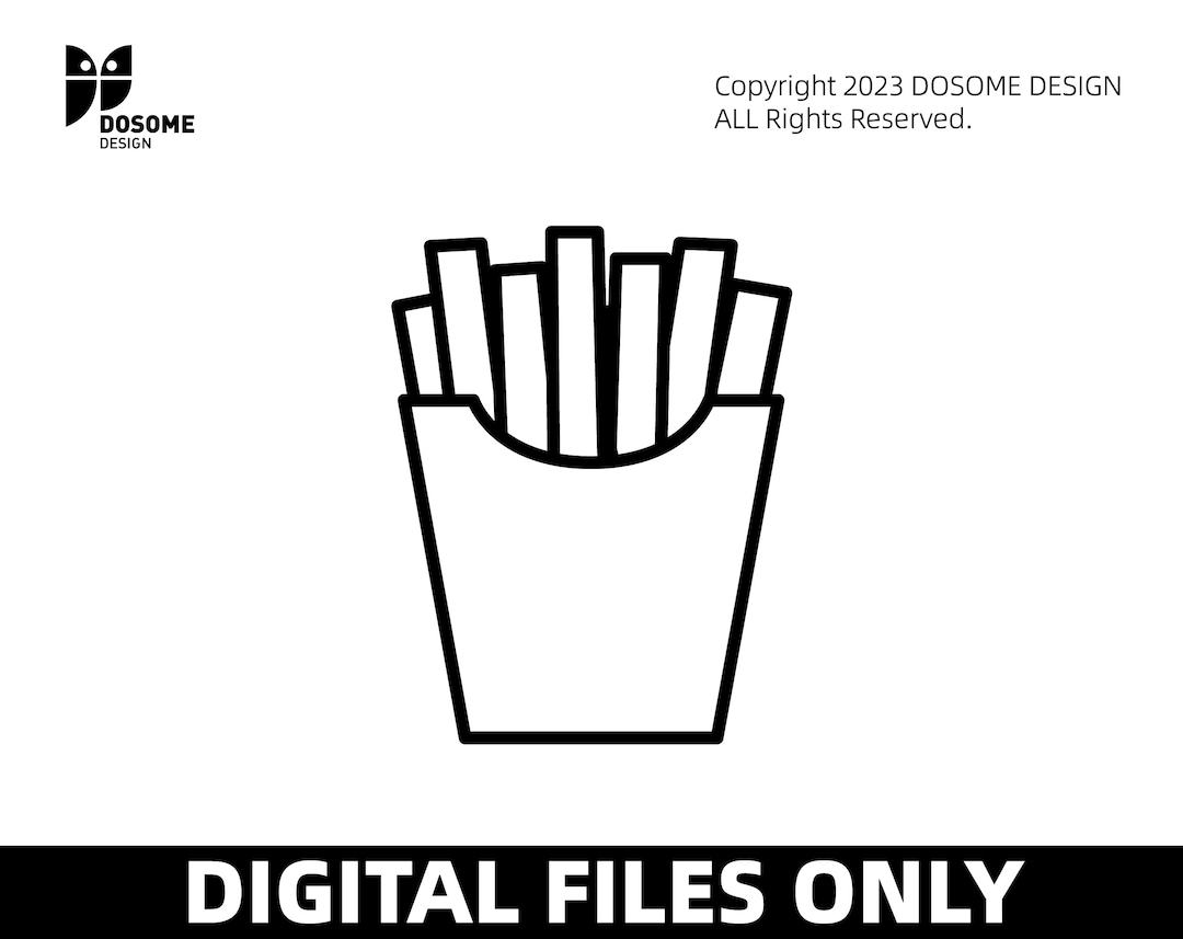 French Fries SVG Files | Fries Outline Cut Files | French Fries Vector ...