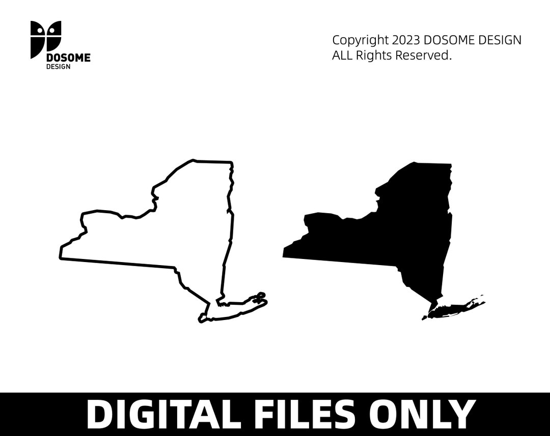 New York Outline SVG Files | New York Cut Files | United States of ...