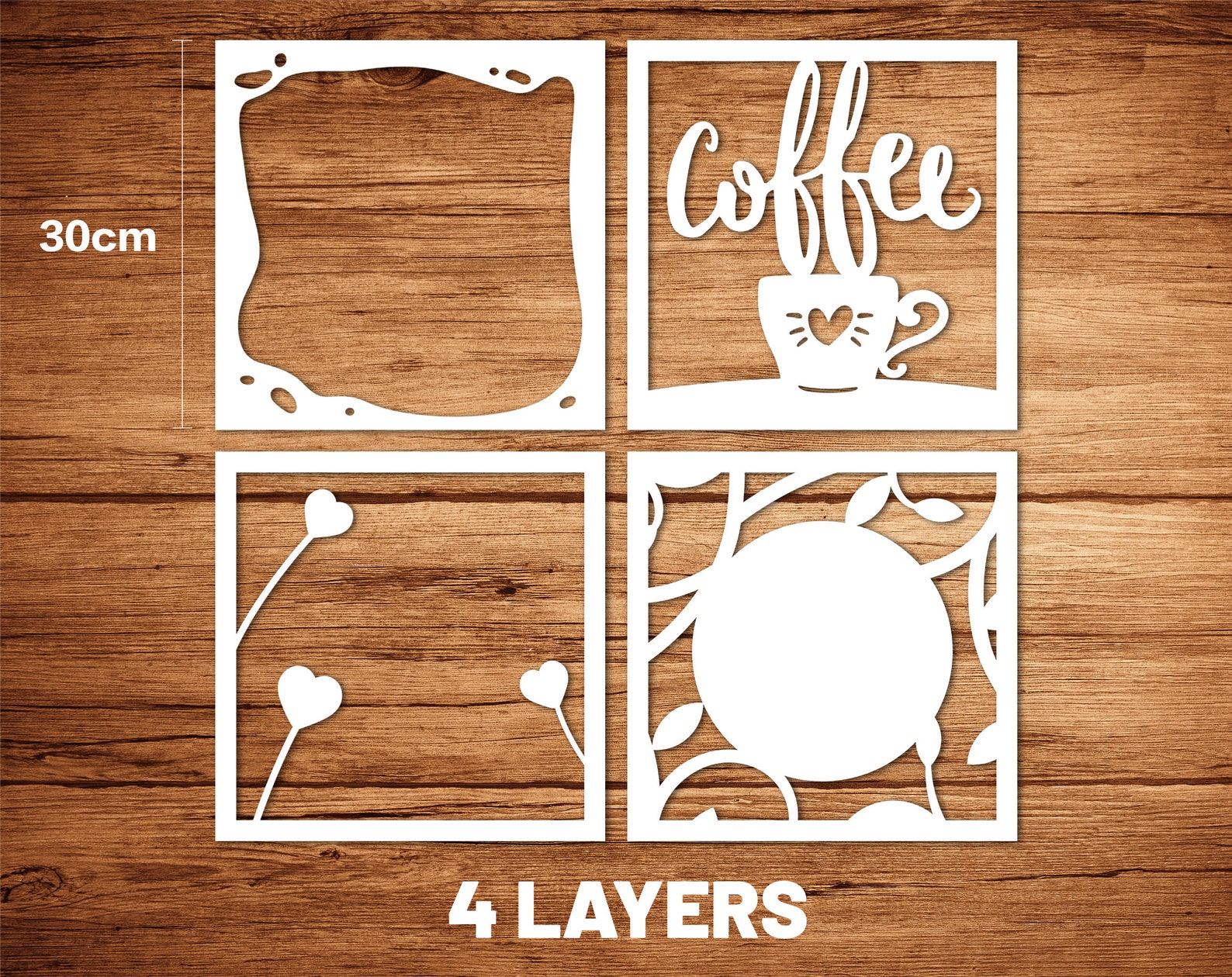 Papercut 3D Layered Coffee Shadow Box SVG, Coffee Shadowbox Design, 3D ...