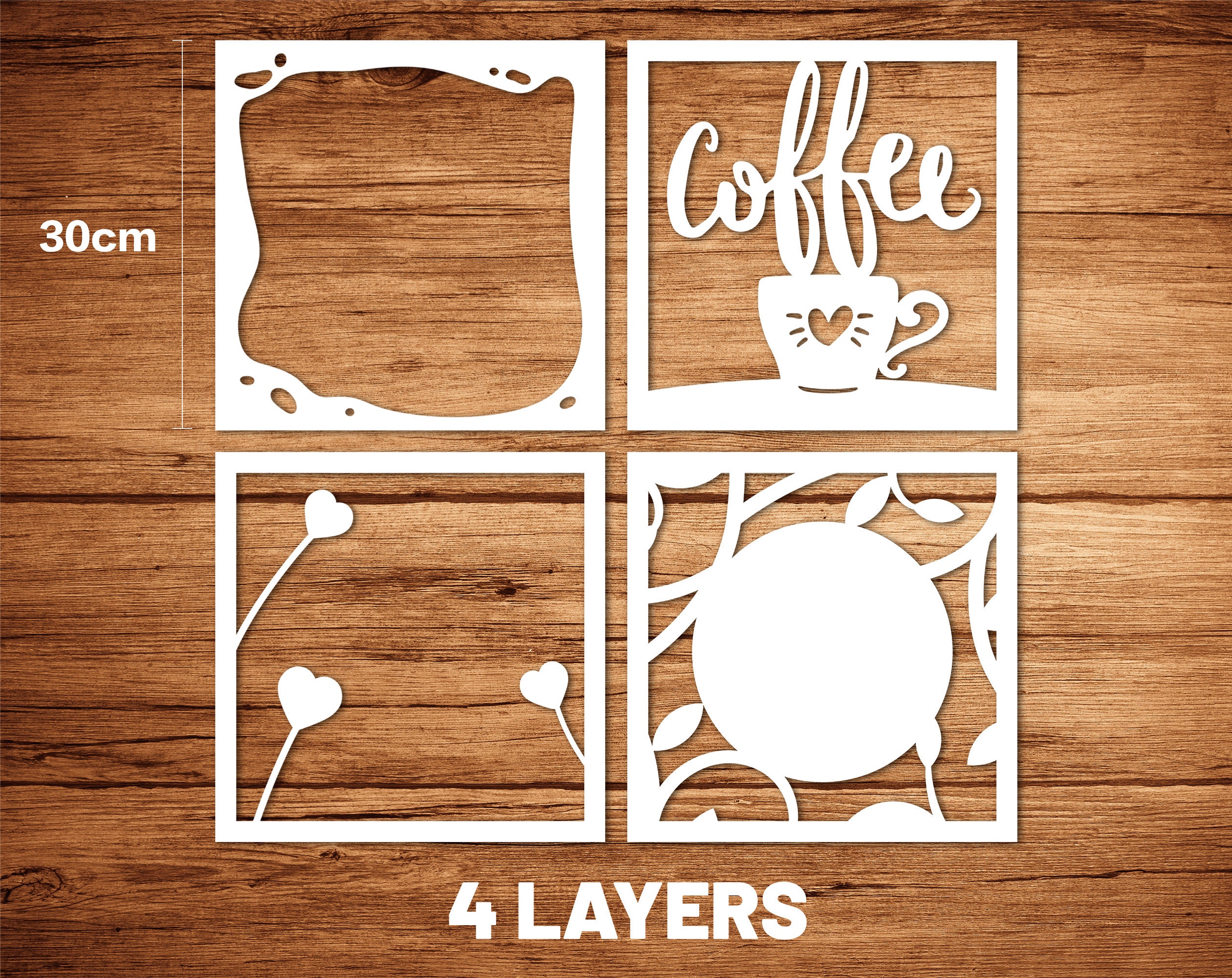 Papercut 3D Layered Coffee Shadow Box SVG, Coffee Shadowbox Design, 3D ...