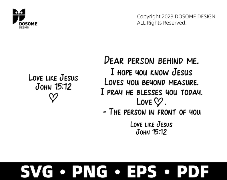 Dear Person Behind Me Svg, Person Behind Me Png, Love Like Jesus Svg ...