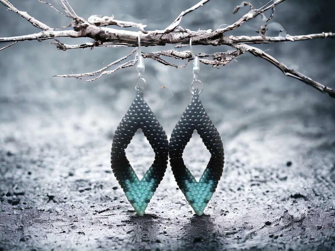 Royal Blue Dangle Rhombus Earrings Ombre Gradient Earrings - Etsy