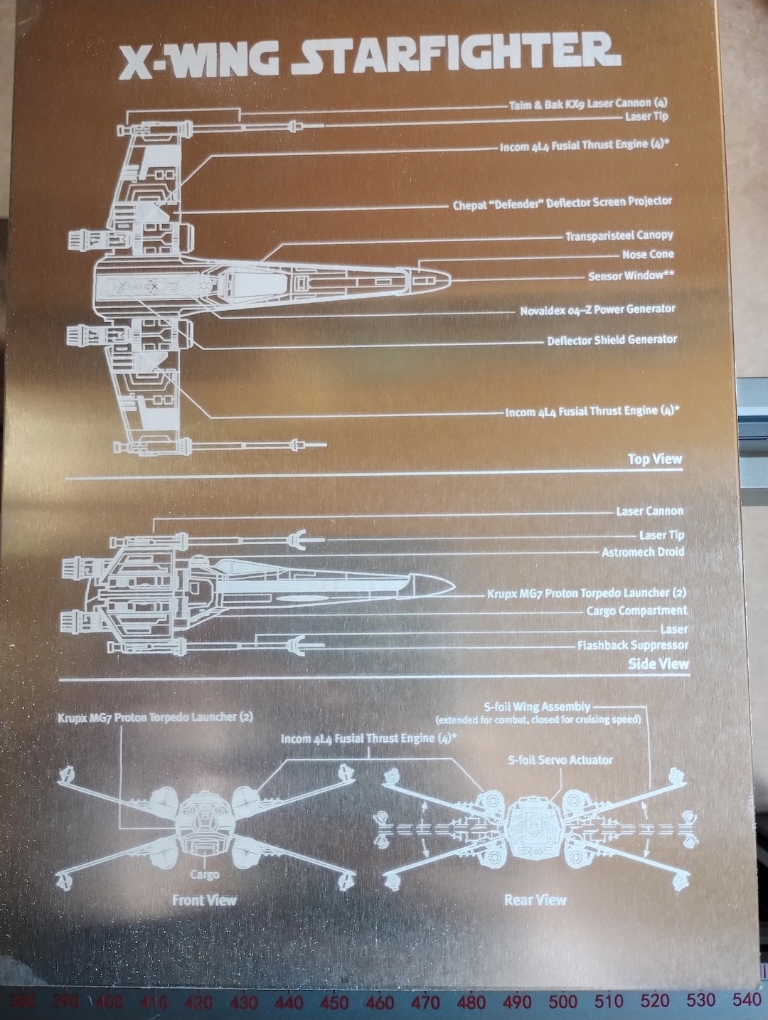 Star Wars Ship Blueprint Schematic Engraving Aluminium - Etsy