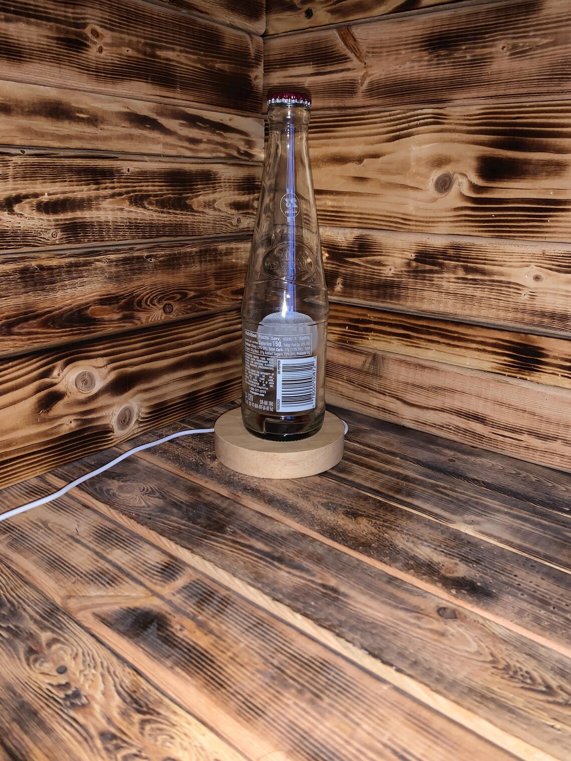 Dr. Pepper Glass Bottle Desk/table Lamp Handmade LED Light Recycled ...