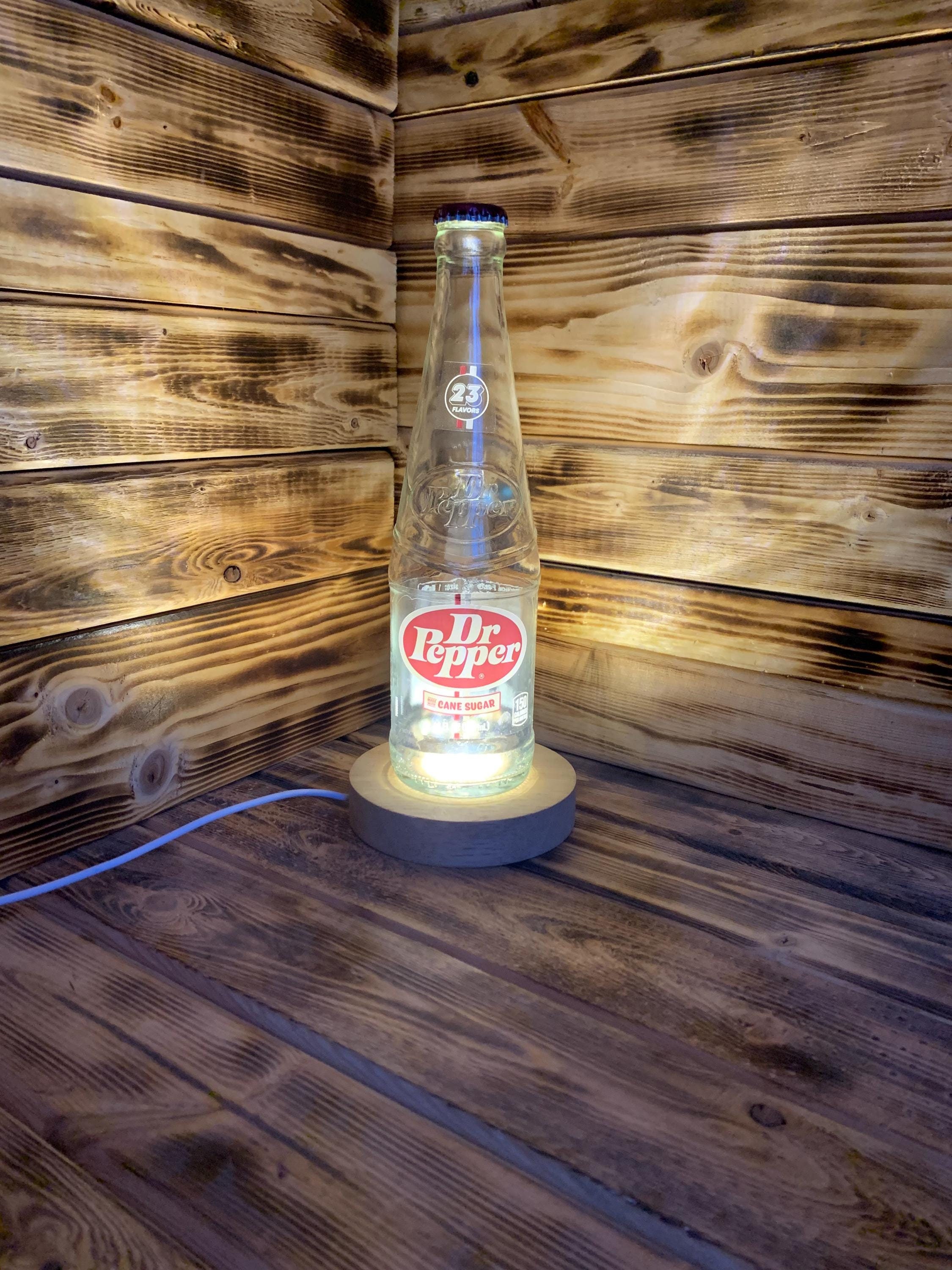 Dr. Pepper Glass Bottle Desk/table Lamp Handmade LED Light Recycled ...