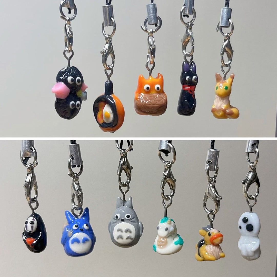 Studio Ghibli Charm and Keyhain Totoro, Calcifer, Jiji, Haku, No Face ...