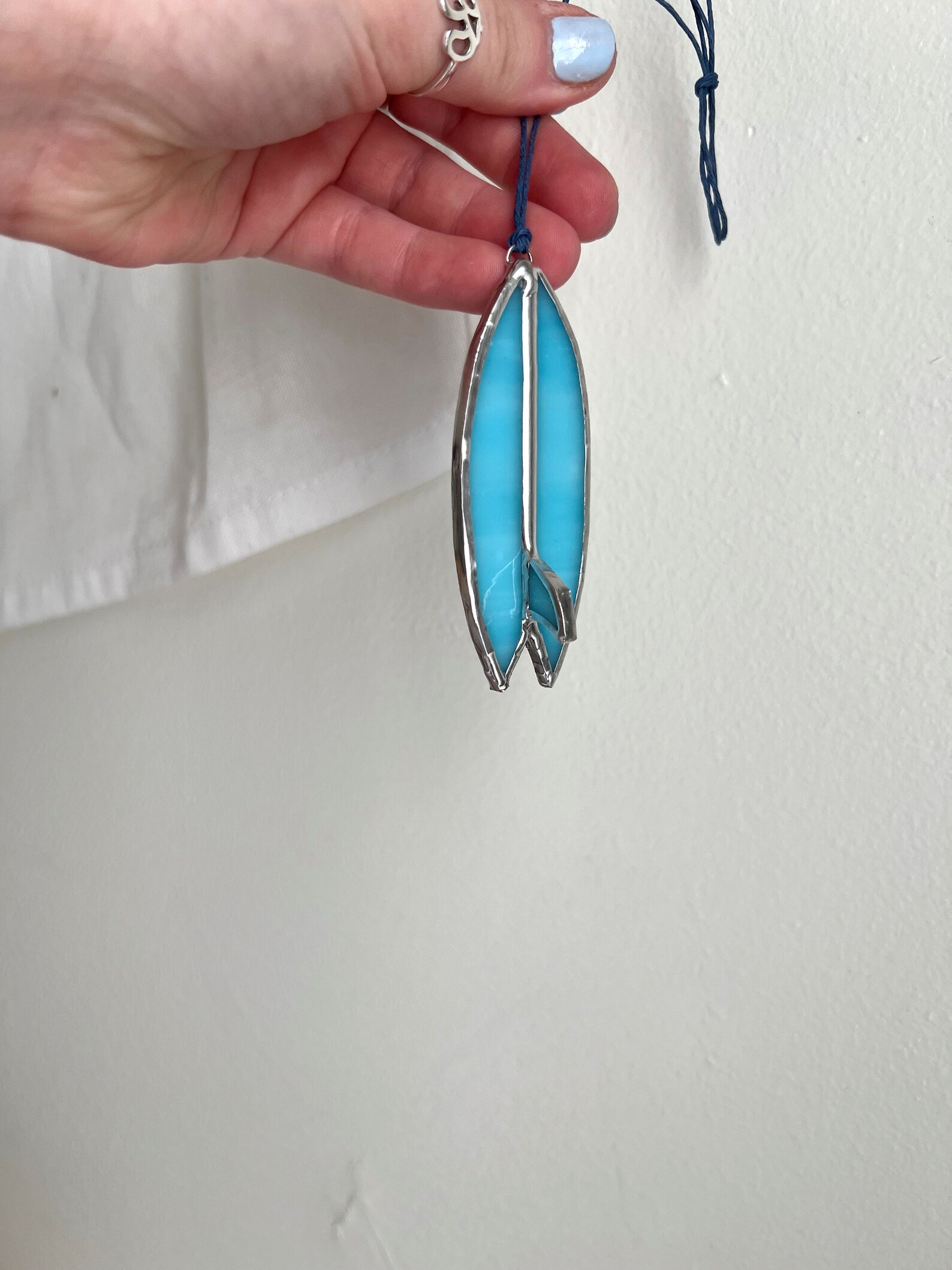 Stained Glass Surfboard Car Charm: Rear View Mirror Ornament - Etsy