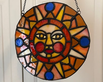Stained Glass Sun Panel - Etsy
