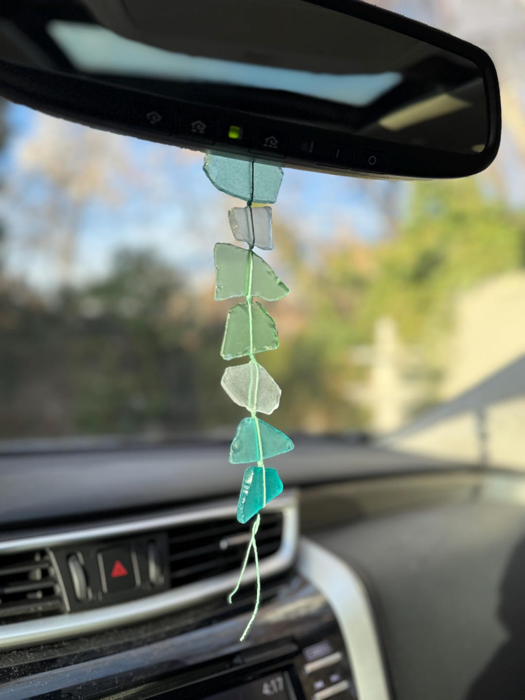 Sea Glass Car Charm | Car Ornament | Beachy Car Accessory | Rear View ...